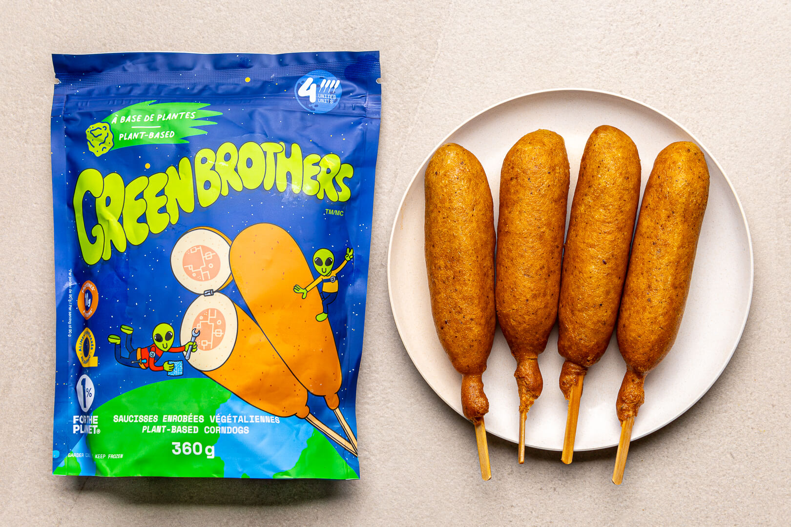 Vegan Corn Dogs (4, frozen) - Lufa Farms Marketplace