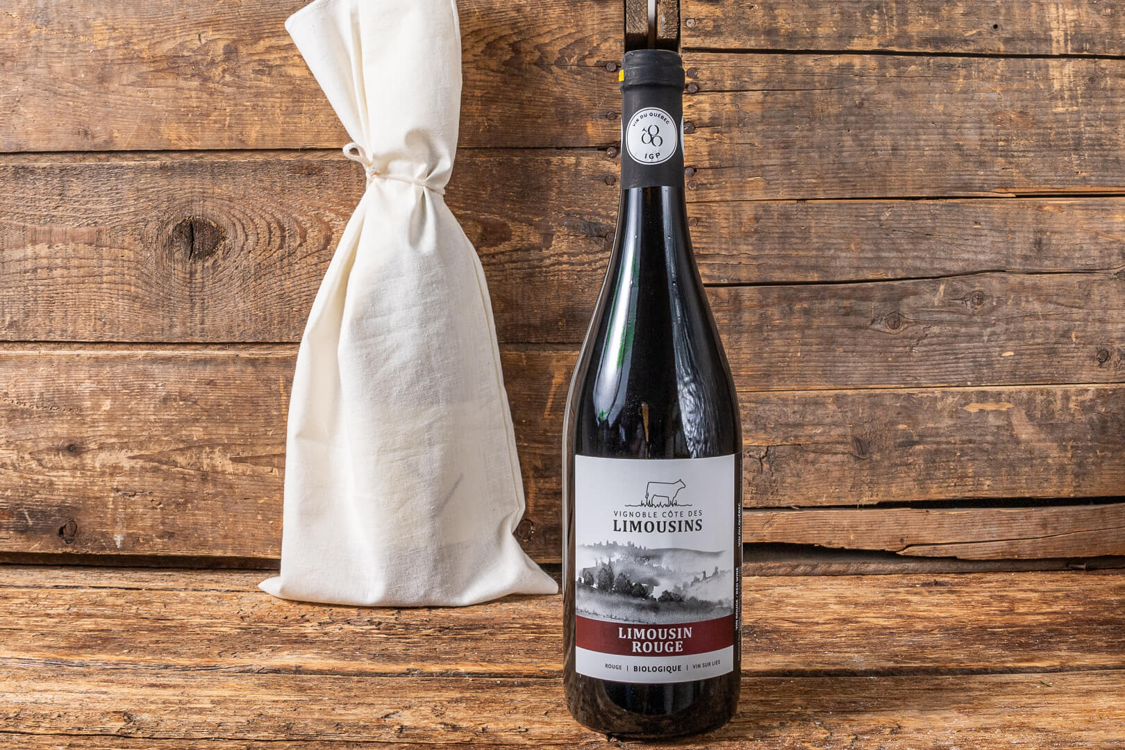 Duo vin rouge et sac-cadeau - Marché des Fermes Lufa