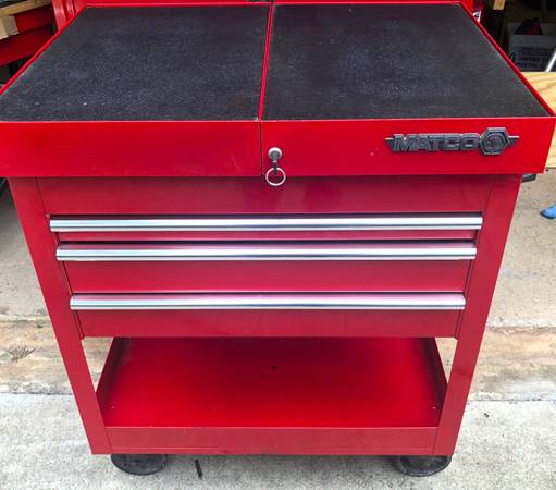 MATCO TOOLS MSC12 3-DRAWER SLIDING TOP HEAVY DUTY MASTER SERVICE CART ...