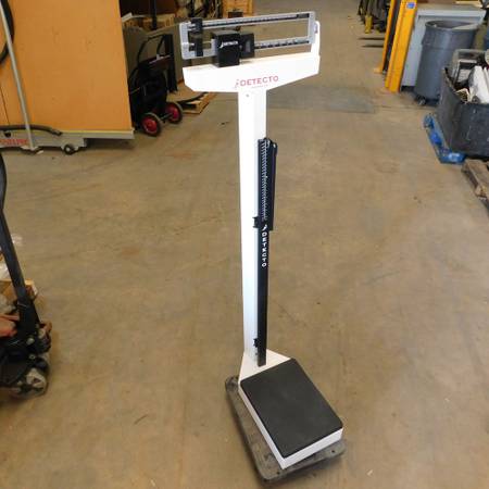 Detecto Model 339 Mechanical Beam Physicians Scale w/ Height Rod 440lb ...
