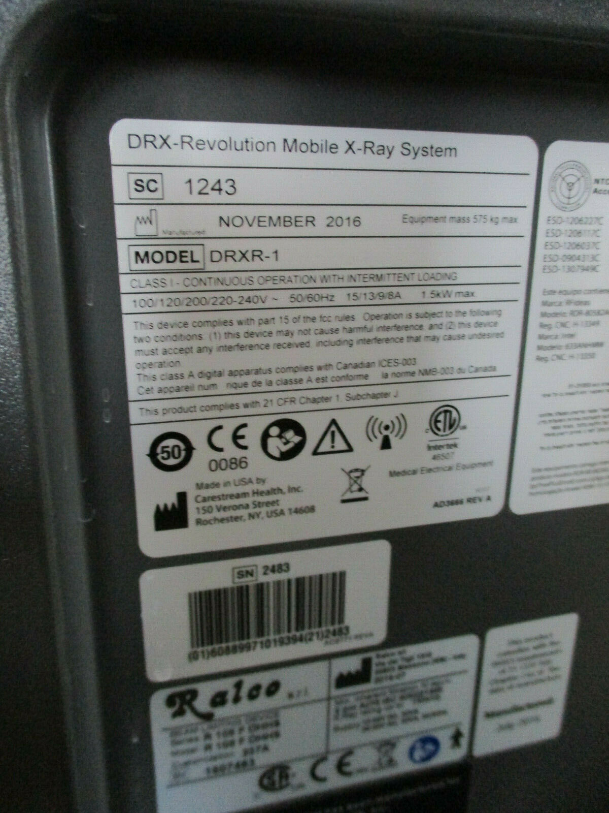 2016 CareStream DRX-Revolution Mobile X-Ray System | Tools For Sale | Baltimore, MD | Shoppok