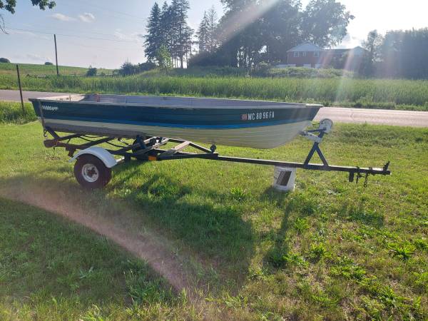 14ft aluminum boat trailer and 5hp motor $1,000 | Boats For Sale ...