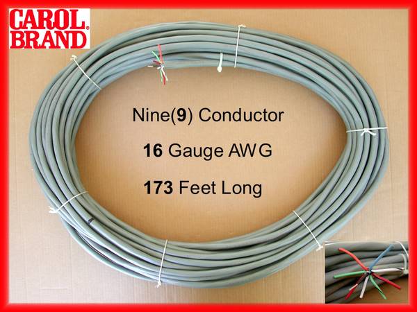 16 AWG Cable Wire 9 Conductor Stranded Tinned Copper 173ft - $175 (Rock ...