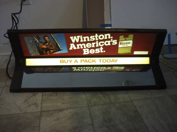 Large Winston Lights Cigarettes Counter Top Lighted Sign/ Display ...