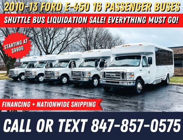 2010-2013 Ford E-450 16 Passenger Shuttle Buses - Liquidation Sale ...
