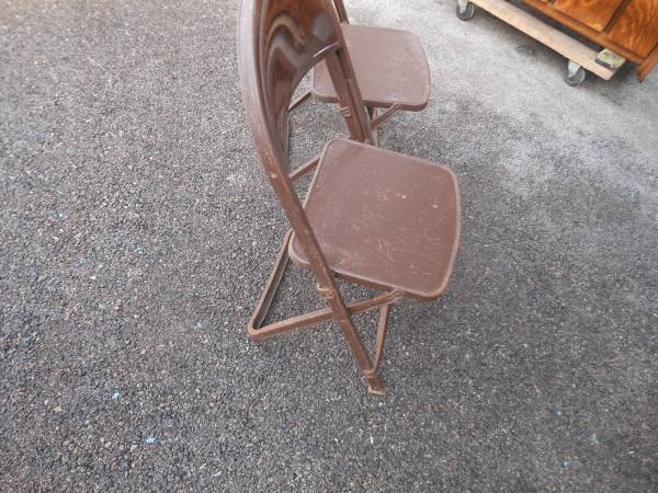 2 Kid's Folding Chairs, Small Metal Childrens Chairs - $30 (Barrington ...