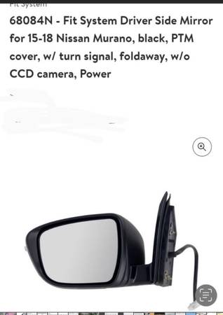 Nissan Murano Drivers Side Mirror New! $10 | Auto Parts Sale ...