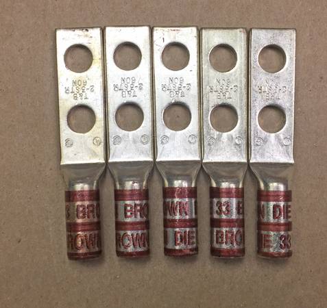 Copper Compression Crimp Terminal Lug #2AWG T&B BROWN Die Thomas&Betts ...