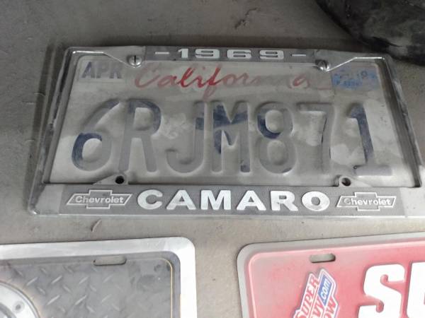 1969 Camaro License Plate Frame and Super Chevy Licenses $25 | Auto ...