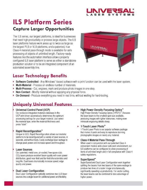 Universal Laser Systems ILS Platform Series 24X48 Table | Tools For ...