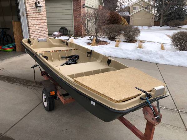 Pelican Intruder 12 Jon Boat w/Extras and trailer $850 | Boats For Sale ...