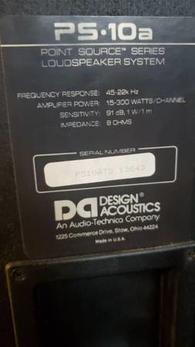 Vintage Design Acoustics PS-10a Speakers $150 | Electronics For Sale ...