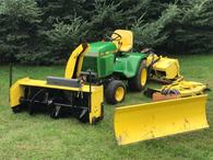 John Deere 322 Garden Tractor with cab and snowblower $4,600 | Garden ...