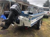 Blue Fin Spectrum 19.5 1988 Aluminum Boat Project all roller trailer ...