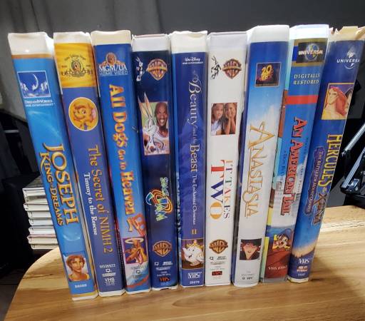 Lot 9 Collectiable Kids VHS Space Jam Hercules Beauty Beast Anastasia ...