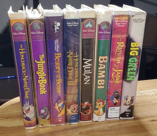 Walt Disney Masterpiece Collection VHS Lot of 8 Jungle Book-Bambi-Mula ...