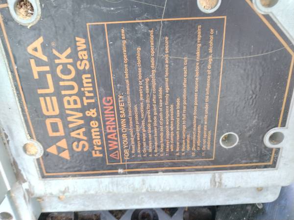 DELTA SAWBUCK FRAME & TRIM SAW $85 | Tools For Sale | Hartford, CT ...