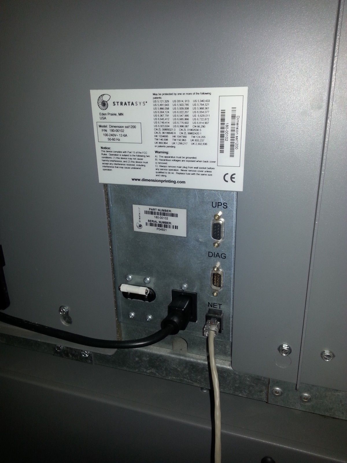 Stratasys Dimension SST 1200es 3D Printer Rapid Prototype Machine With ...