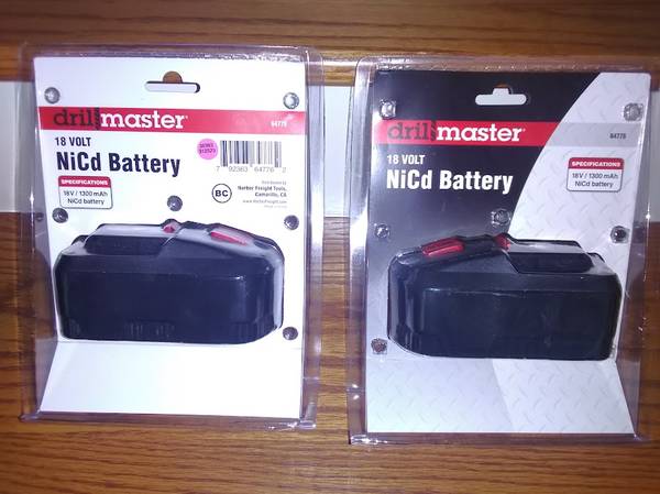 2 New Drill Master 18 Volt 1300 mAh NiCd Battery 64776 OEM $40 | Tools ...
