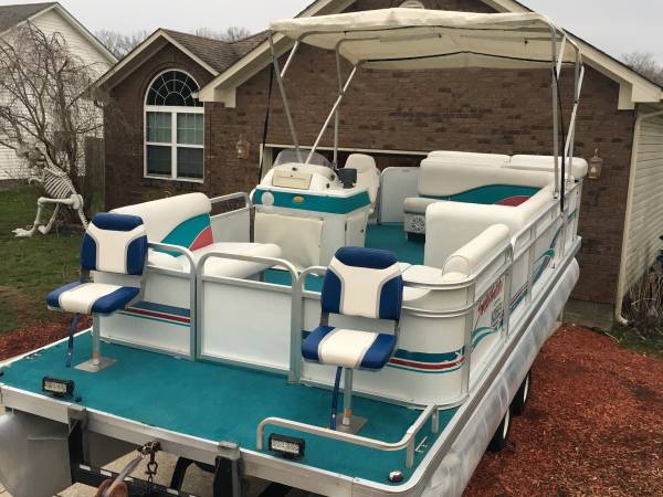 2000 Sweetwater pontoon 20 foot mercury 50 hp double axle trailer ...