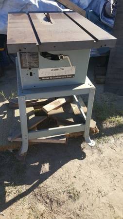 Delta Model 10 Contractors Saw Table Saw With Original Metal Stand Base ...