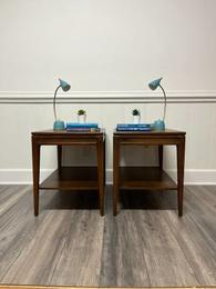 Set of 2 - MCM Mersman blonde 2-tier end/side tables $125 | Furniture ...