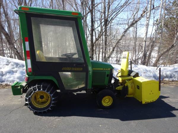 John Deere 425 Snowblower Mower Cab $4,500 | Garden Items For Sale ...