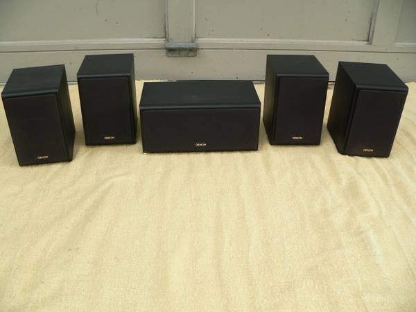 DENON 5 PC 2 WAY SURROUND SPEAKER SET SUPER CLEAN WORKS & SOUNDS GREAT ...