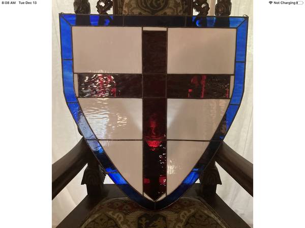 Stained Glass Shield Anglican Templar Cross Hand Made Large 29” $500 ...