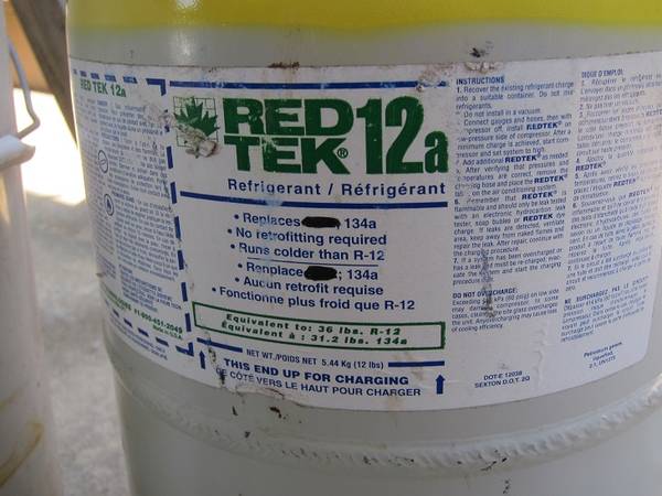 Red-Tek 12a Refrigerant in Recovery Tank . R12, R134a $125 | Auto Parts ...