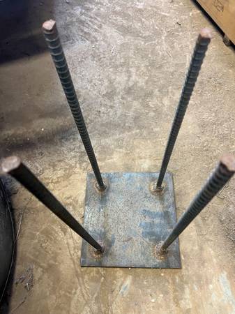 Steel Weld Plate for Concrete Embed, 3/8 x 12 x 12 with 5/8 x 24 dba ...