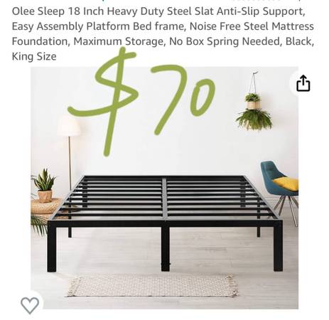 18 Inch Heavy Duty Steel Slat Anti-Slip Support, Easy Assembly Platform ...
