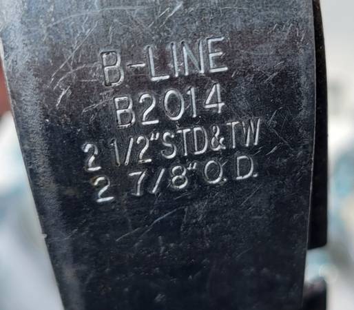 (9) Eaton B-Line B2014ZN B2014 Rigid Strut Strap 2-1/2 Steel Zinc ...