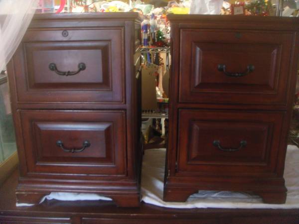 pair locking wood 2 drawer file cabinets $100 | Furniture For Sale ...