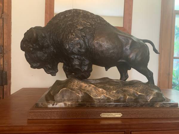 Bronze Bison Statue by Artist Jim Gilmore “Yellowstone Winter” $1,900 ...