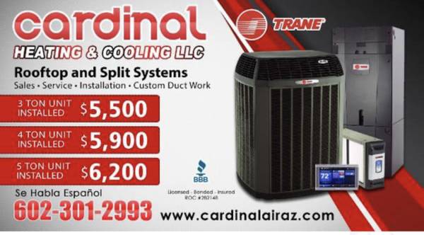Cardinal Heating and Cooling HUGE SALE ON ALL AC UNITS Heatpump hvac $1 ...