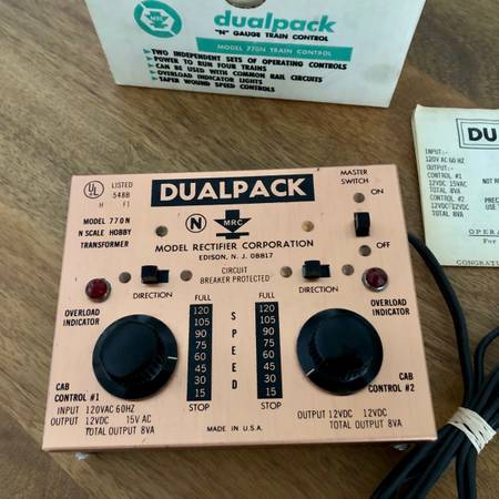 MRC Dualpack N Gauge Train Power Maximum Railroad Vintage 2 Control ...