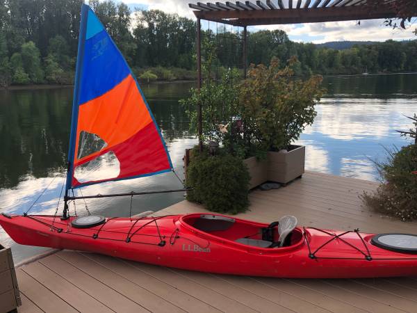 Kayak with Falcon Sail kit $850 | Boats For Sale | Portland, OR | Shoppok