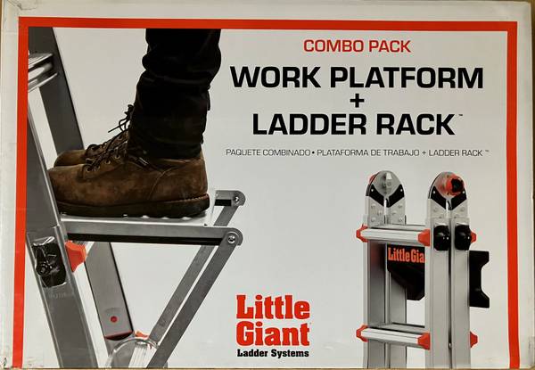 LITTLE GIANT LADDER WORK PLATFORM AND LADDER RACK COMBO PACK $55 ...