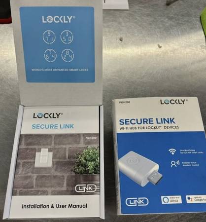 LOCKLY SECURE LINK - NEW IN BOX - WI-FI HUB & DOOR SENSOR KIT $45 ...