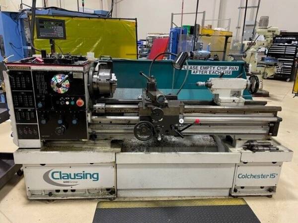 CLAUSING COLCHESTER LATHE 15 X 50 600 SERIES DIGITAL READ OUT $10,999 ...