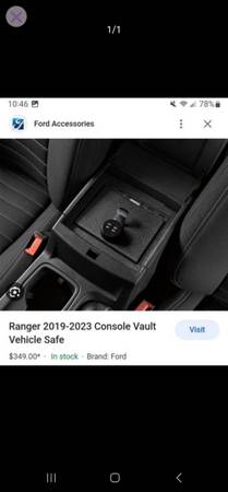 Ford Ranger console vault truck safe $120 | Auto Parts Sale | Reno, NV ...