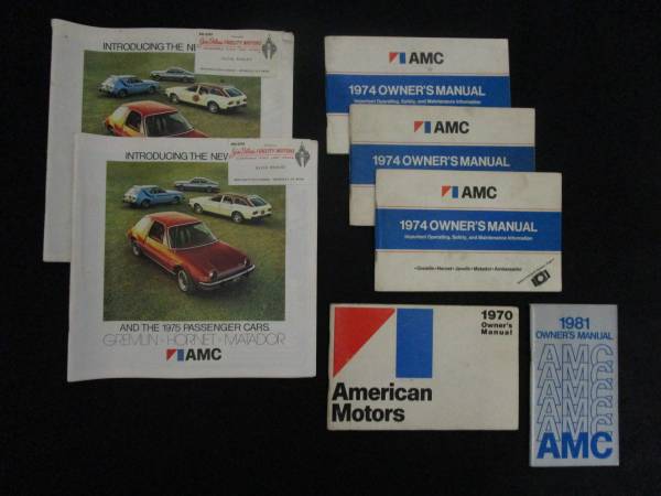 1970s AMC New Car Brochures and Owners Manuals - AMX / Javelin $45 ...
