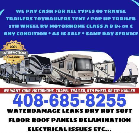 Cash Paid For Toyhauler 5th Wheel Travel Trailer Rv Motorhome Any Cond ...