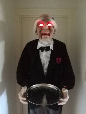 Halloween LED Animated Talking Butler with Silver Tray $110 ...