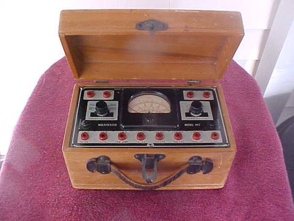 MULTITESTER MODEL 447, RADIO CITY PRODUCTS CO., NY, NY, WOOD CASE, UN ...