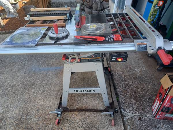 10 inch left tilt craftsman belt drive table saw mobile base/xtras $250 ...