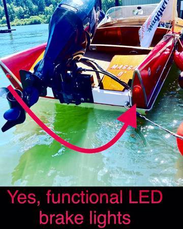 1959 Classic Antique Wooden Boat with FINS and LED Brake Lights ...