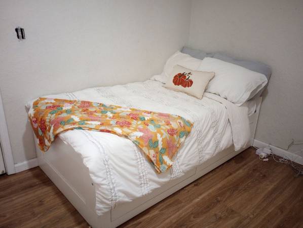 IKEA twin bed that converts into full bed with pull out second mattress ...