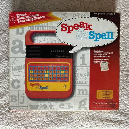 Texas Instruments Speak & Spell 1980 Tested Working w/ OG Box & Manual ...